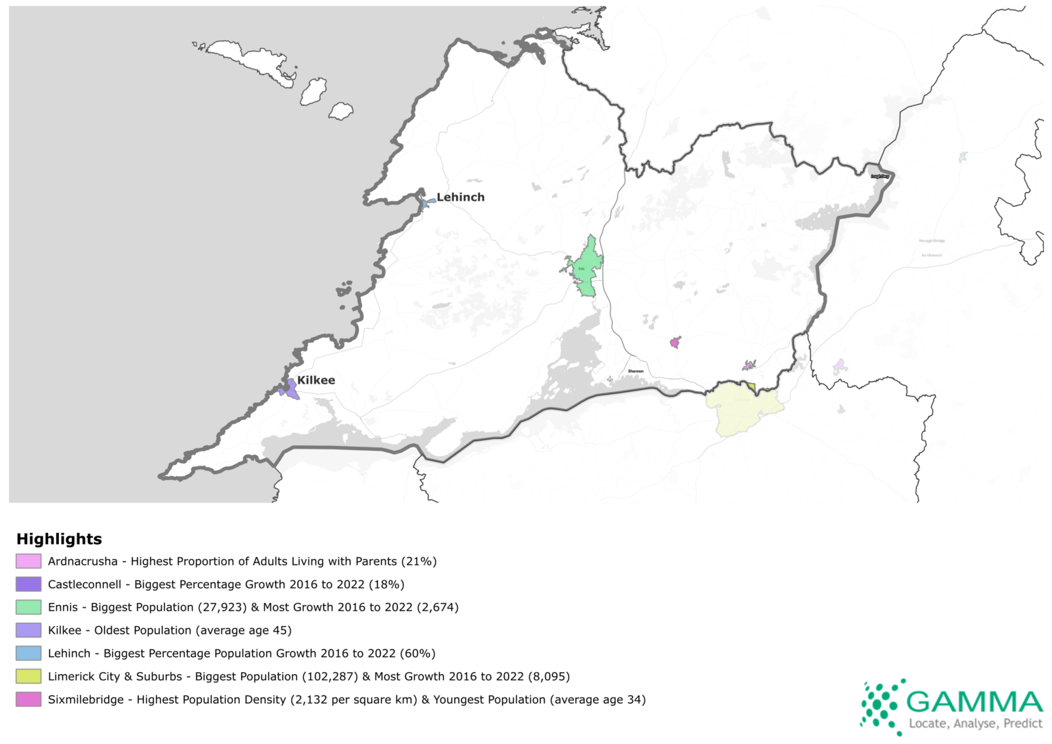 Mapping Ireland's Population Dynamics: County by County Insights