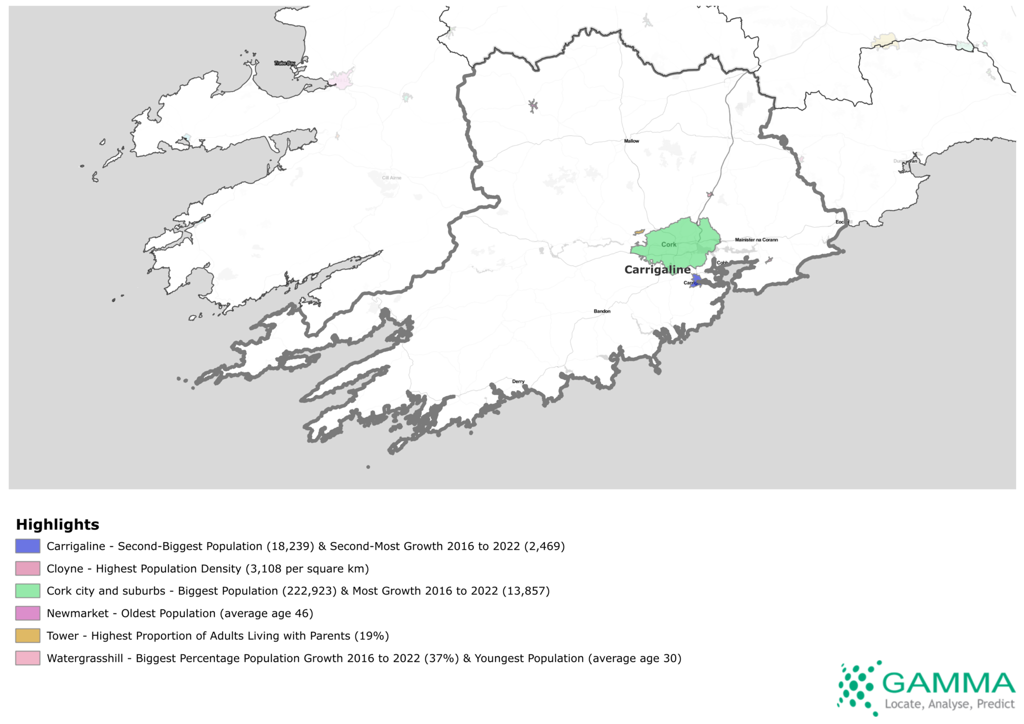 Mapping Ireland's Population Dynamics: County by County Insights